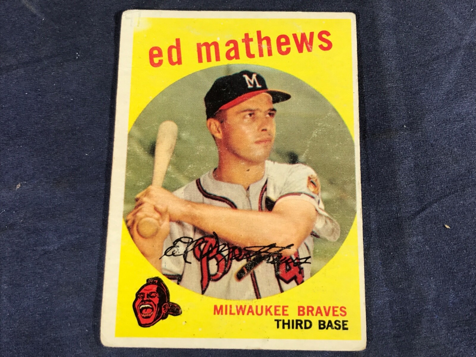 P4-73 BASEBALL CARD - ED MATHEWS MILWAUKEE BRAVES - 1959 TOPPS - CARD ...