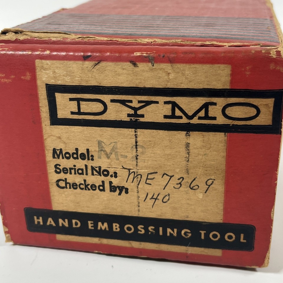 Vintage DYMO-MITE TAPEWRITER Label Maker Metal M-2 Hand Embossing Tool ...