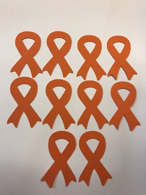 10 Die Cut Paper Awareness Ribbons Orange Leukemia ADHD Hunger | eBay