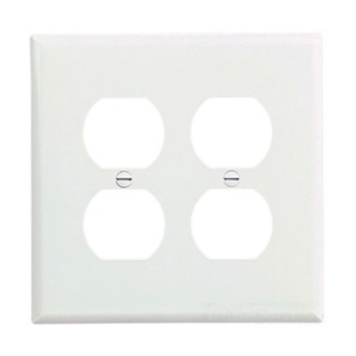6 Cooper Wiring PJ82W 2-Gang White Double Duplex Receptacle Wallplates ...