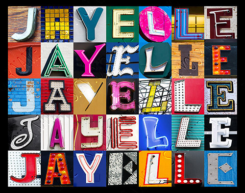 JAYELLE Poster featuring photos of actual sign letters | eBay