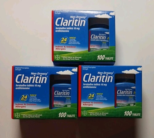 Claritin Allergy Tablets, 24-Hour,Non-Drowsy, 10mg 100-Count (3 boxes ...