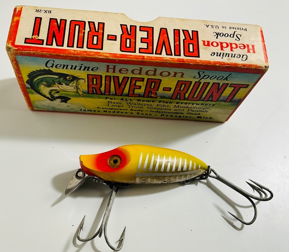 Vintage Heddon River Runt Spook Sinker Yellow Shore with Box VINTAGE | eBay