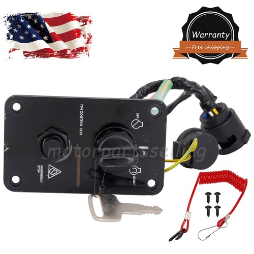 NEW Outboard Single Engine Key Switch Assembly Panel Fits Yamaha 704 ...