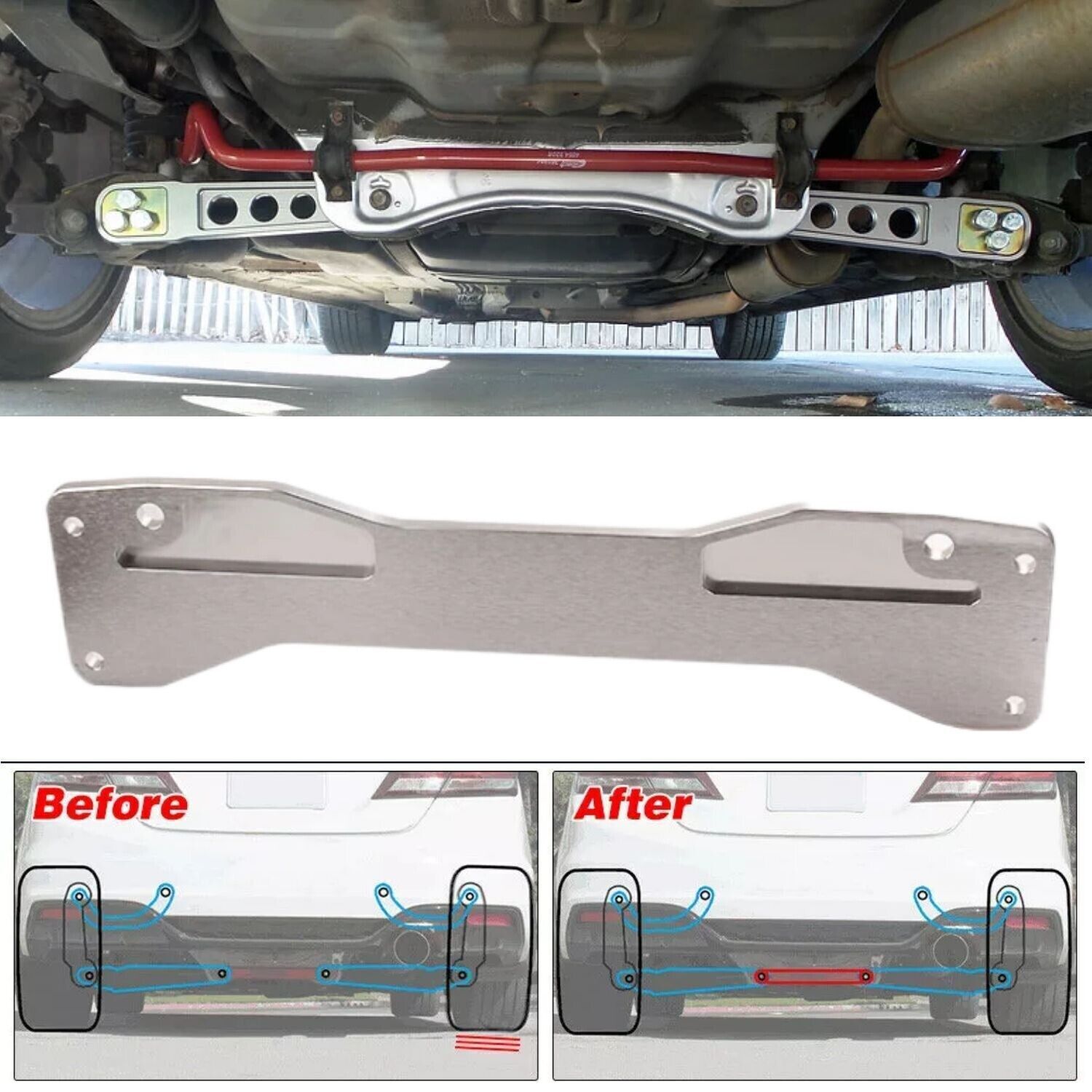 CONTROL ARM LCA SUBFRAME TIE BAR REAR BRACE FOR CIVIC 01-05 EP3 DX ES ...