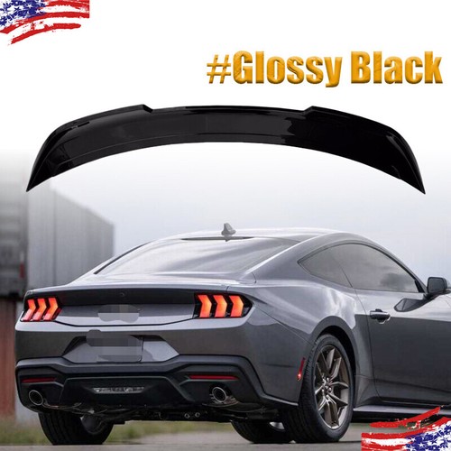 Gloss Black DECK Rear Deck Lid Wing Fit 2024-25 Ford Mustang S650 Trunk ...