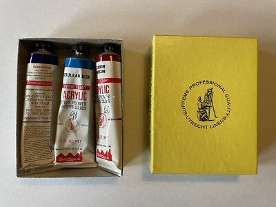 Vintage Utrecht Linens Supreme Professional Quality Acrylic Paint Box ...