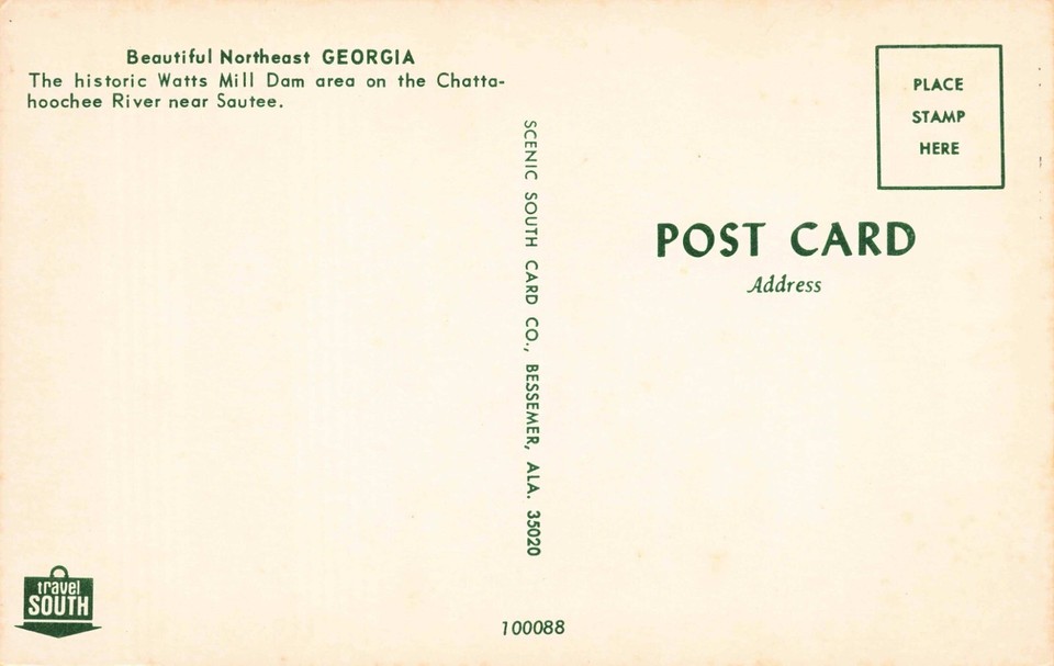 Sautee Georgia Watts Mill Dam Chattahoochee River Vintage Postcard ...