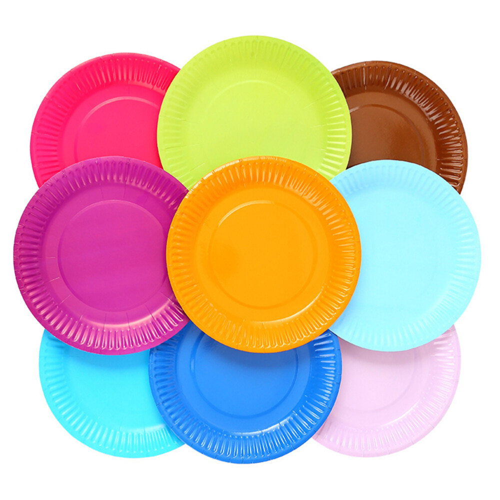 60 Pcs Colorful Paper Plates Children Painting Colored Handmade ...