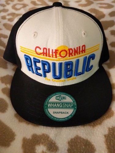 CALIFORNIA REPUBLIC Snapback Cap Hat CALI License Plate Caps Hats Black ...
