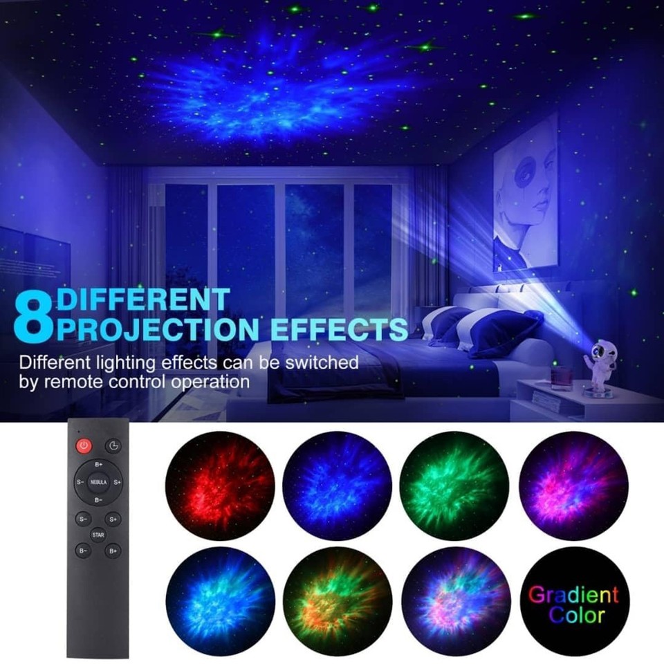 Pink Astronaut Galaxy Nebula Star Projector with Timer Remote ...
