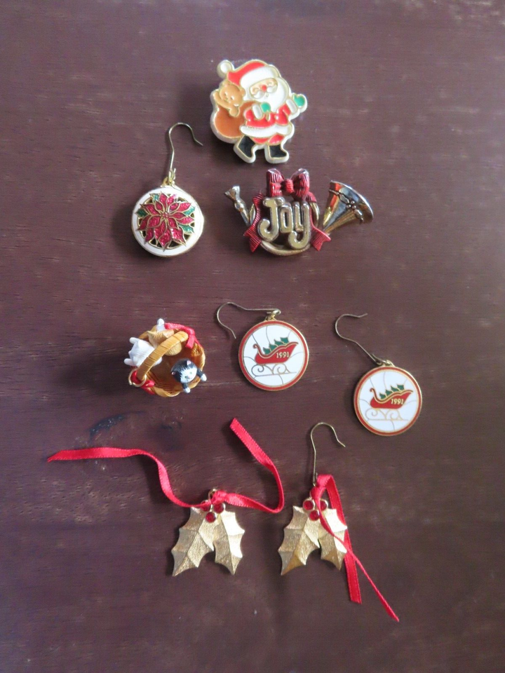 VTG Brooch Pin Lot Christmas Hallmark Weiss Holiday Jewelry Retro ...