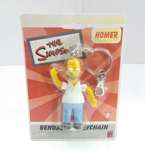 The Simpsons Homer Bendable Keychain Collectible Toy Figure NJ Croce ...