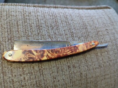 ANTIQUE BARBERS STRAIGHT RAZOR KNIFE BROWN RAZOR CO. LITTLE VALLEY NY ...