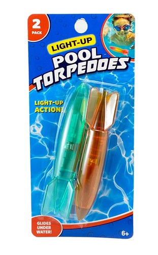2 Pack Light-Up Pool Torpedoes Pool Toy Green Orange | eBay