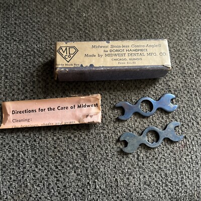 Vintage Contra Angle U For Doriot Handpiece Midwest Dental Mfg 1/1 On ...