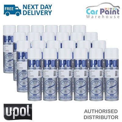 24 x U-POL Power Can Clear Gloss Lacquer 500ml Aerosol Spray Cans UPOL ...
