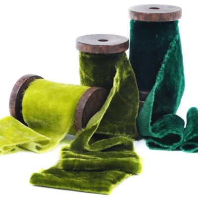 Velvet Ribbon Frayed Edge Trim Handmade Fringe Ribbons Diy Cake ...