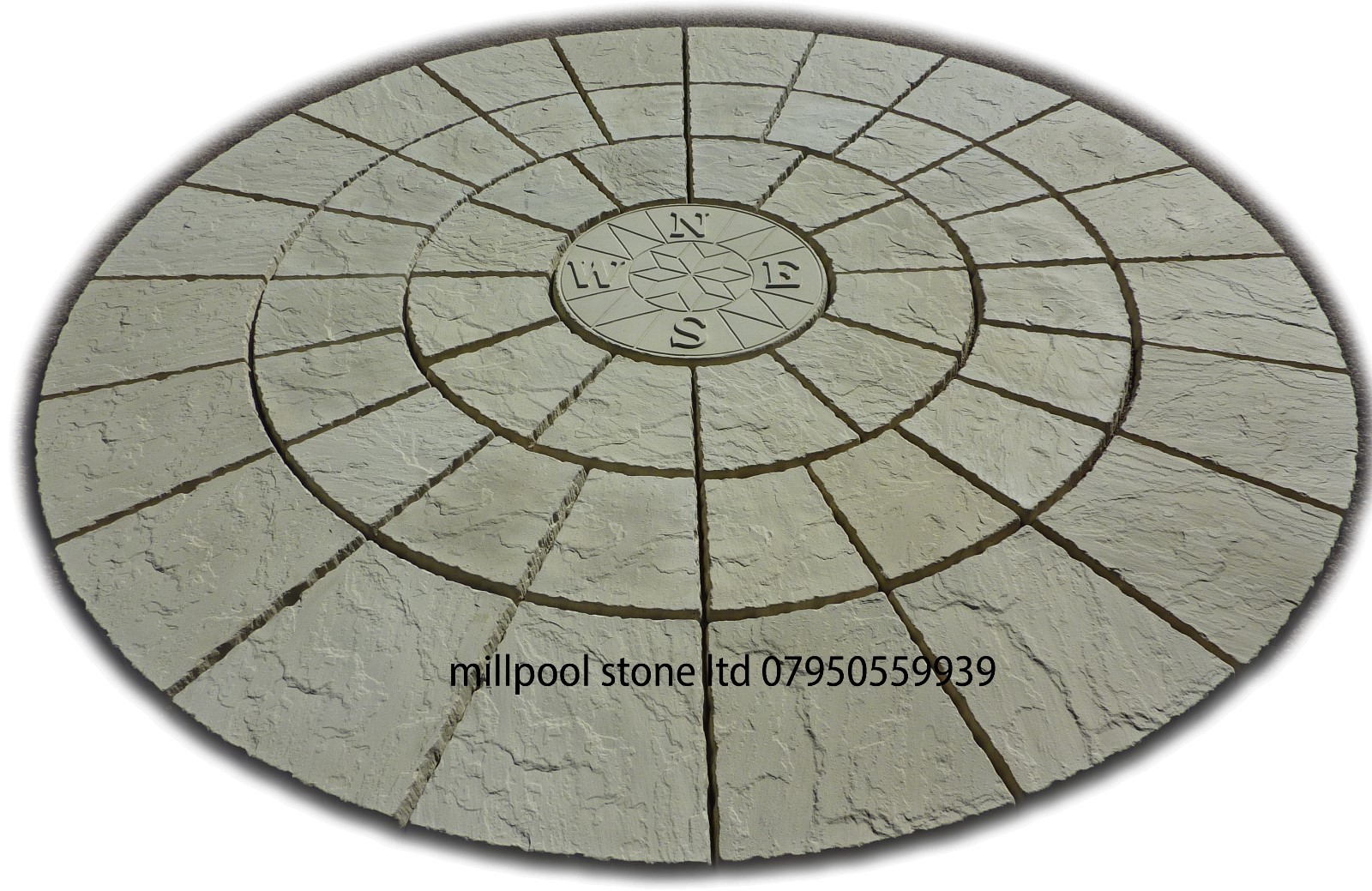 2.56m Buff Compass Rotunda Circle Patio Paving slabs : Delivery ...