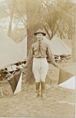 WW1 RPPC, US ARMY SOLDIER WITH SIGNAL FLAGS, MILITARY POSTCARD | eBay