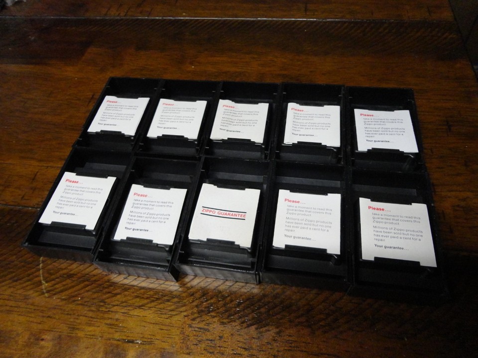 LOT OF 10 ZIPPO EMPTY PILL BOX DISPLAY BOXES NO LONGER MADE GUARANTEE ...
