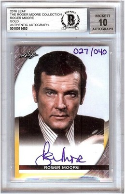 Roger Moore Signed Autographed Trading Card 2016 Leaf James Bond 27/40 ...