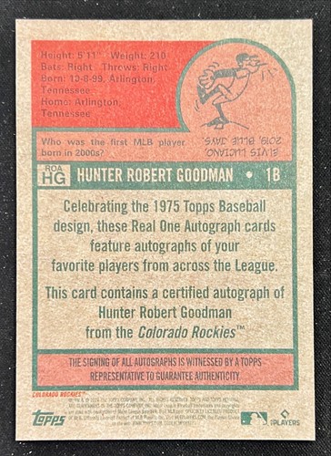 2024 Heritage High Number Hunter Goodman Real One Blue ink Auto RC ROA ...