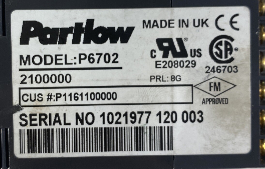 PARTLOW P6702 CONTROLLER PANEL 2100000 OVERNIGHT SHIPPING | eBay