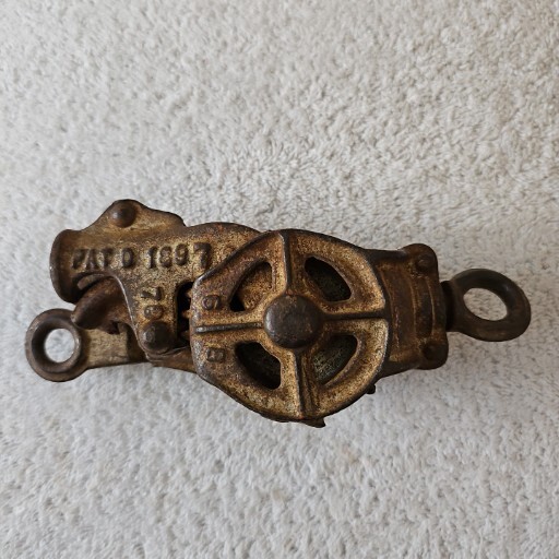 Antique Pulley Come Along Hoist Ratchet Lock Pat D 1897 Barn Farm | eBay