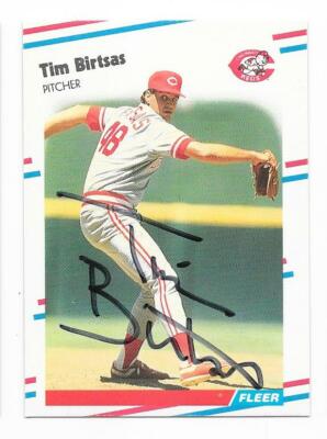 TIM BIRTSAS 1988 FLEER UPDATE AUTOGRAPHED SIGNED # U-82 CINCINNATI REDS ...