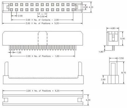 5Pcs 2mm 2.0mm Pitch 2x5 Pin 10 Pin IDC Female Header FC Flat Cable ...