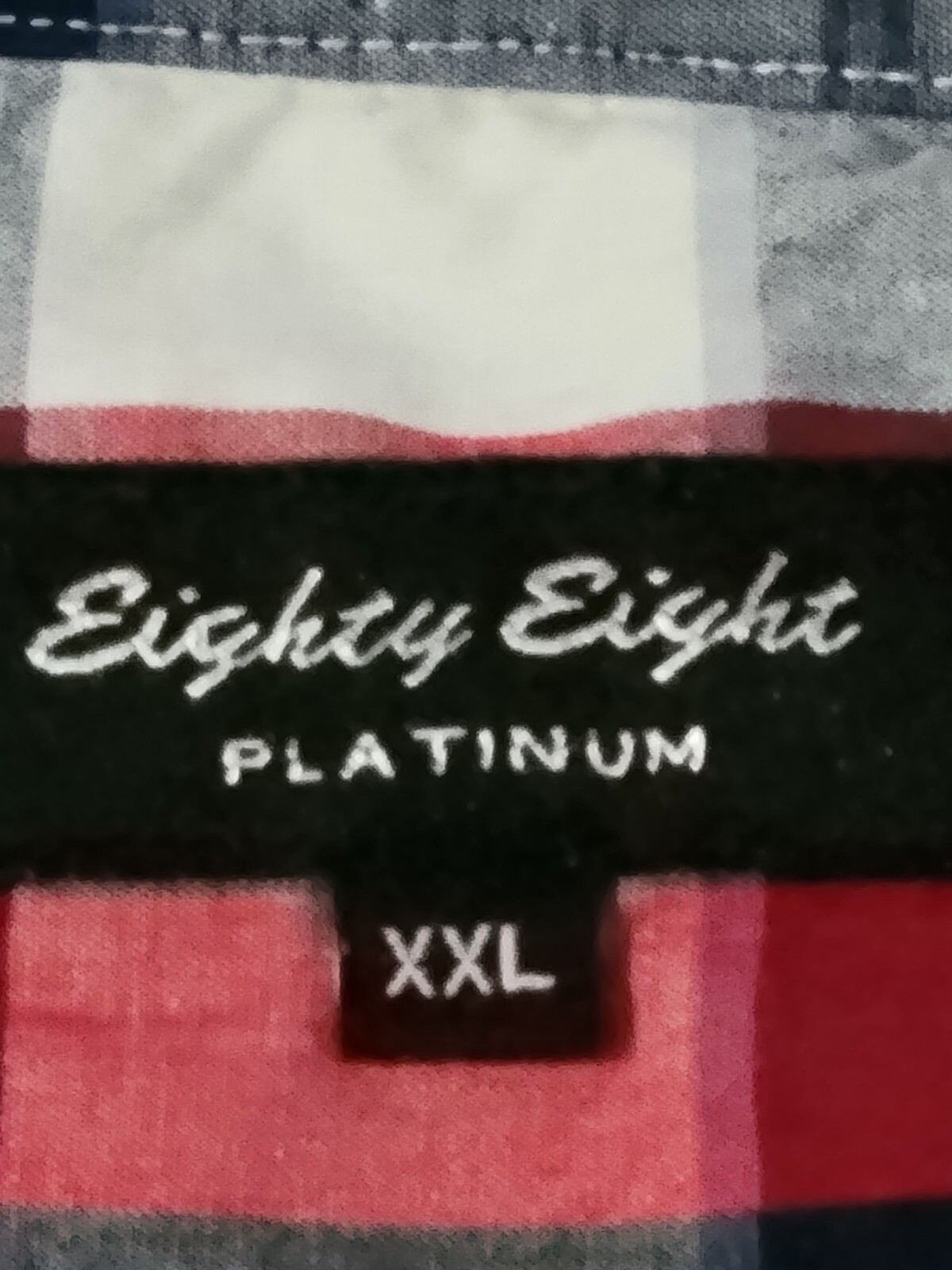 Eighty Eight Platinum Plaid Collared Button Shirt Men… - Gem