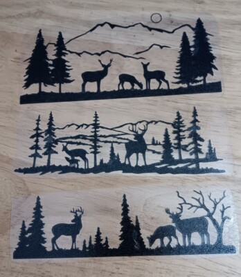 Deer Scene Decal Set | eBay
