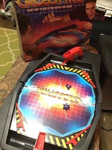 2016 Hasbro CROSSFIRE Blaster Rapid Fire Marble Board Game in Box ...