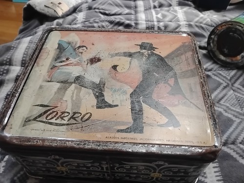 Zorro Aladdin Vintage Metal Lunchbox Lunch Box Black Border No Thermos ...