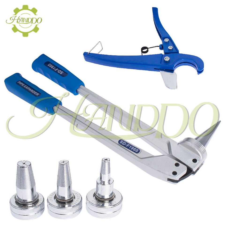 Expansion Heads Cutting Plier PEX Tube Expander Tool Kit With 1/2" 3/4 ...