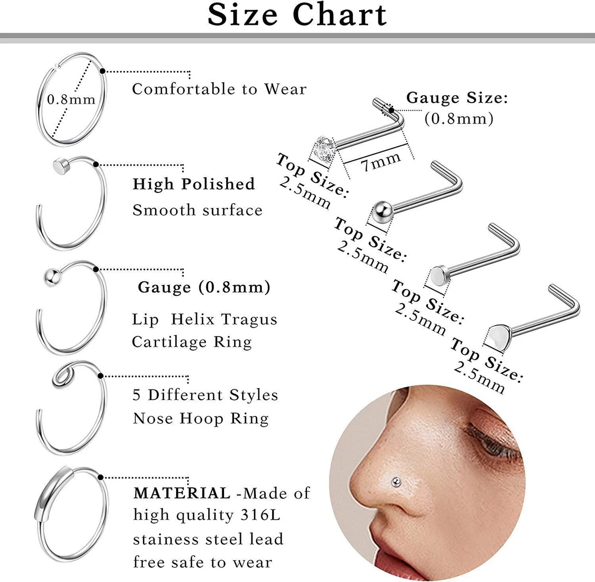 Types Of Nose Hoop Rings
