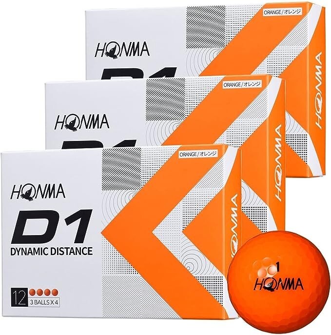 HONMA GOLF D1 2022 Golf Ball White/Orange/Green/Yellow BT2201 3 Dozen ...