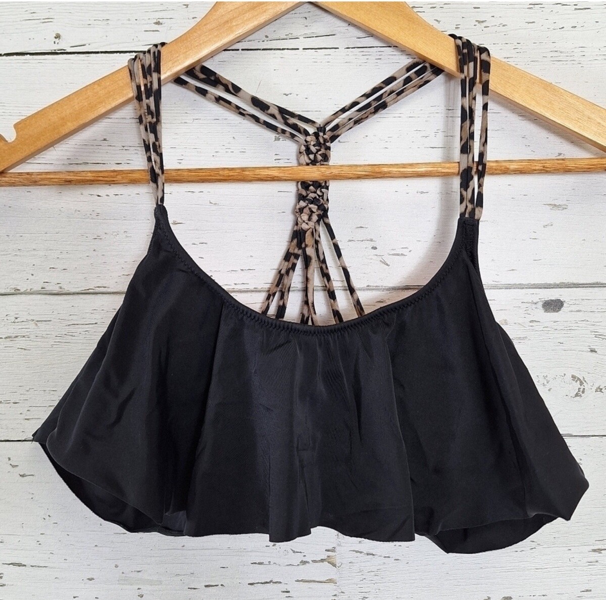 Victoria's Secret PINK Bikini Swim Top Ruffle Leopard… - Gem