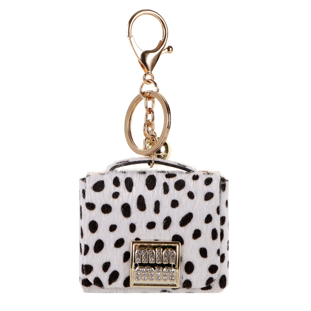 Ear Headset Earbuds Faux Leather Leopard Print Mini Bag Key Ring Car ...