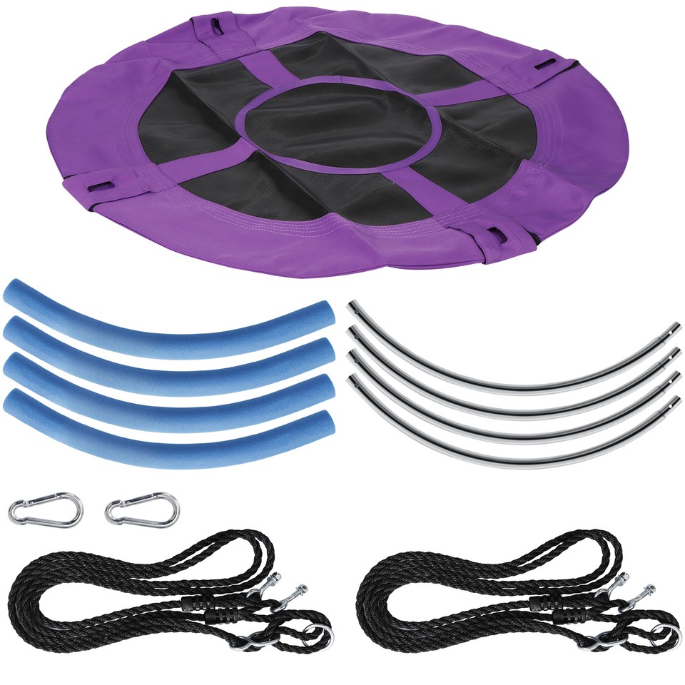 40"Outdoor Round Safe Spider Swing w/ Ropes Adjustable for Kids Yard ...