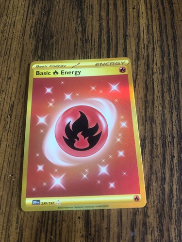 Pokemon Basic Fire Energy 230/197 Gold Secret Rare Obsidian Flames ...