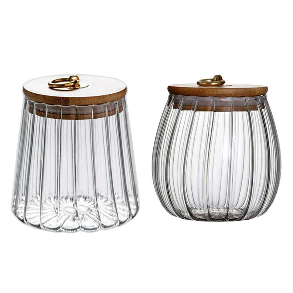 Coffee Canister Transparent Airtight Golden Handle Bamboo | eBay