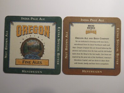 Beer Coaster: OREGON FINE ALES ~ Microbrewed ESB, IPA, Hefeweizen, Nut ...