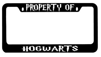 Black METAL License Plate Frame Property Of Hogwarts Auto Harry Potter ...