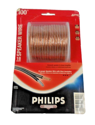 Phillips 18 Gauge 100 Ft High Grade Clear Insulation Speaker Wire. | eBay
