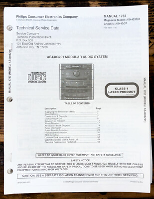 Magnavox AS440 M3701 AS4403701 Stereo Service Manual *Original* | eBay