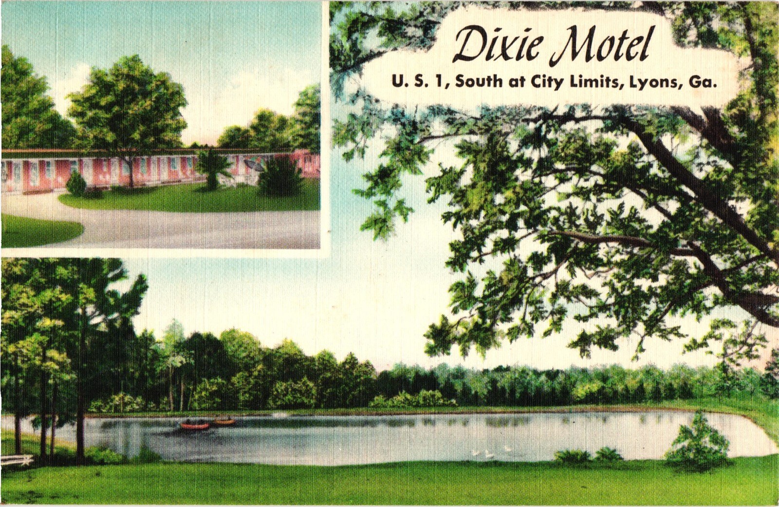 Lyons Georgia Dixie Motel Postcard 1940s US Highway 1 | eBay
