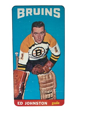1964-65 TOPPS VINTAGE HOCKEY CARD #21 ED JOHNSTON BOSTON BRUINS TALL ...