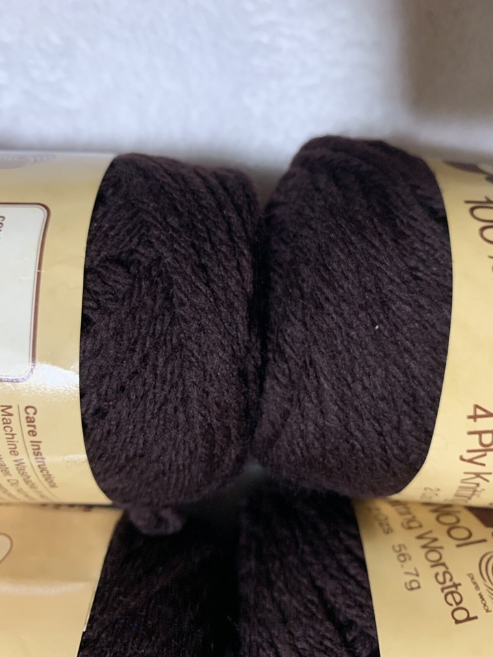 Sugar N Cream Pure Virgin Wool 12 Skeins Brown 2 Oz Each Same Dye Lot ...
